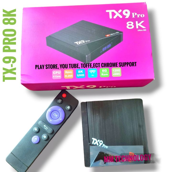 TX9 Pro 8K Ultra HD 8GB RAM + 128GB ROM Android 12.1 Smart TV Box ...