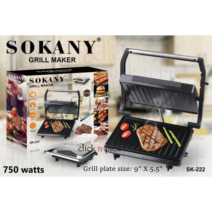 SOKANY Electric Grill Maker 750watts SK-222 | Daraz.com.bd