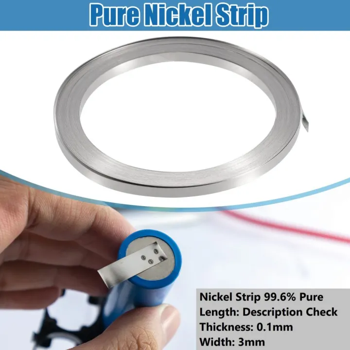 5 Feet Length Pure Nickel Strip 99.6% Pure Nickel Strip 0.1mm Thick 3mm ...