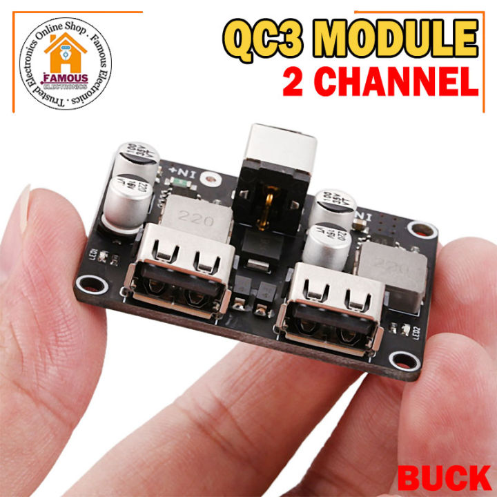 USB 2Channel QC3.0 QC2.0 DC-DC Buck Converter Charging Step Down Module ...