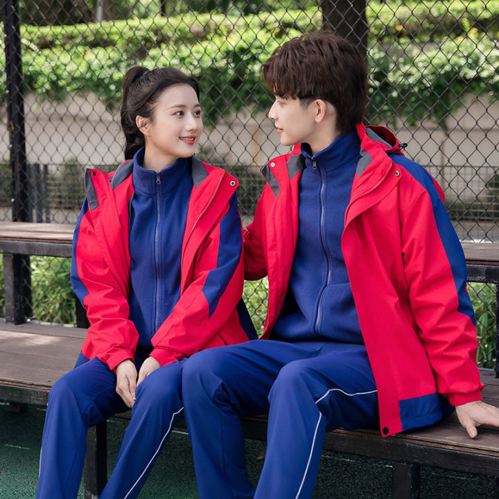 The new velvet school uniform is detachable three-piece set of high ...