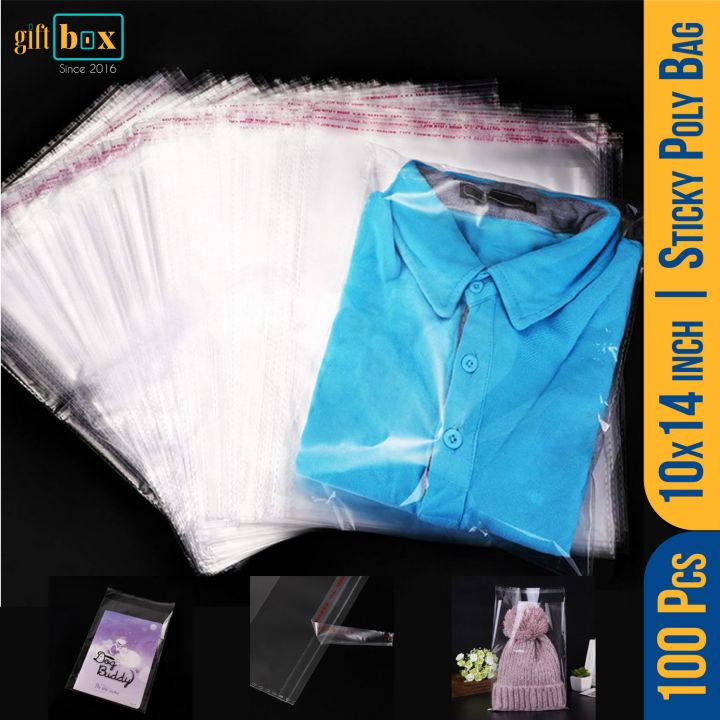 100 Piece (10 x 14 inch) Extra Addhesive Transparent Cellophane Sticky ...