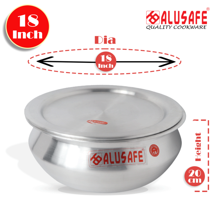 Alusafe Aluminium Tarkari Hari With Lid 18 Inch ( 45*20 cm) | Daraz.com.bd