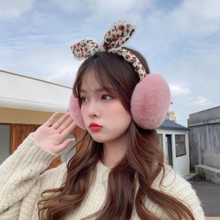 Female Cute Floral Ear Muffs Ear Protection Ear Warmer Cycling Warm ...