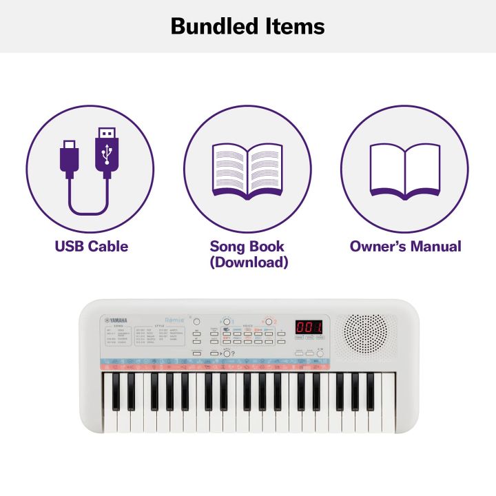 Yamaha Remie PSS-E30 37-Key Portable Mini Keyboard, White | Daraz.com.bd