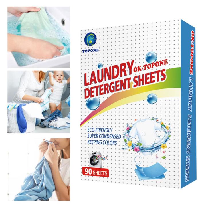 90 Sheets Laundry Detergent Natural Laundry Tablets Home Cleaning ...
