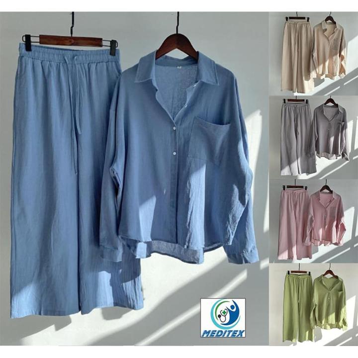 Ladies Two Piece Set Women Cotton Sets Vintage Boho Oversized Long ...