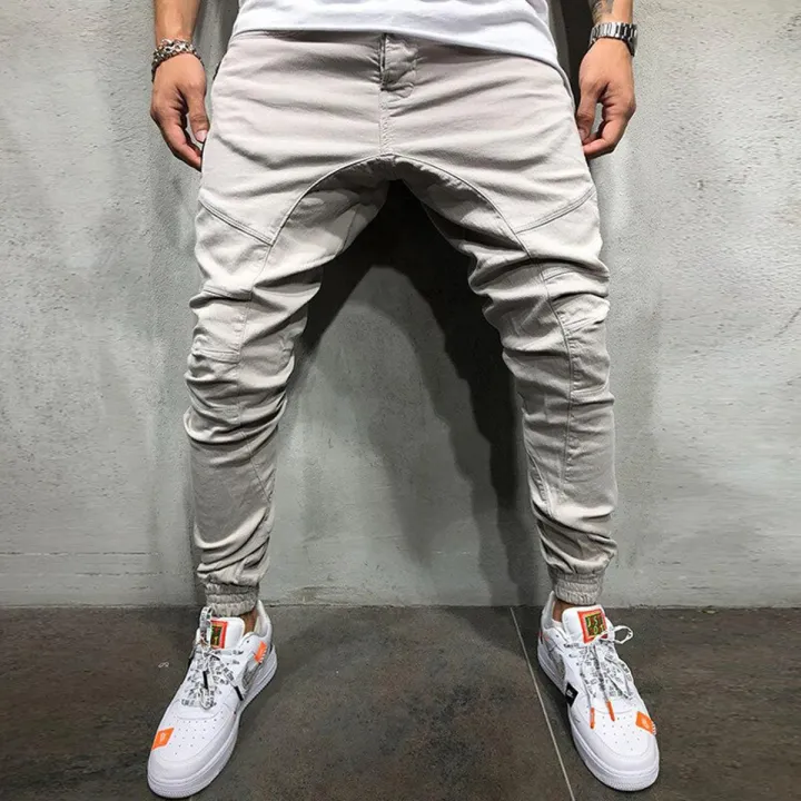 Hot Style Woven Fabric Men's Casual Pants Hop Fashion Stitching Captain ...