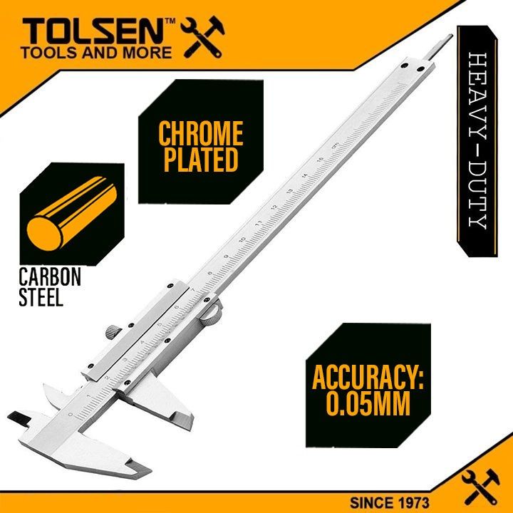 TOLSEN 6" Steel Analog Vernier Caliper w/ Hard Case (0-150mm) Model ...