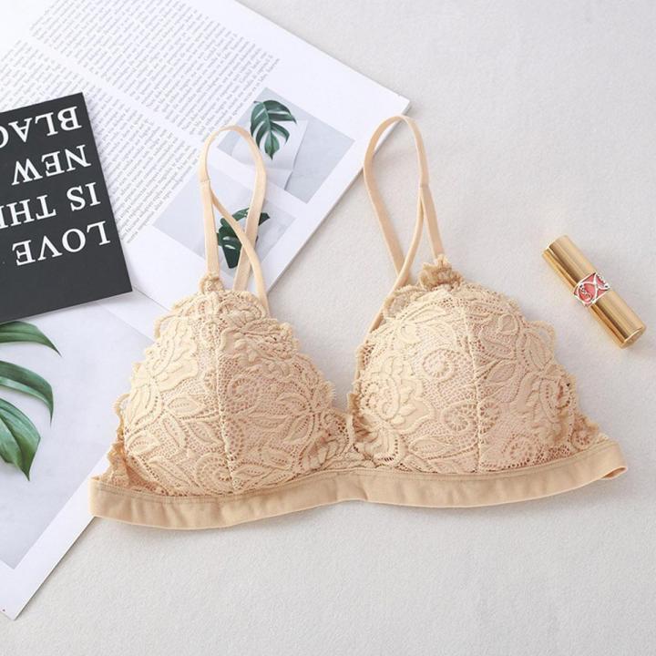 【VisioN Shop】Women Bras Lace Bralette Wireless Bra Deep V Brassiere ...