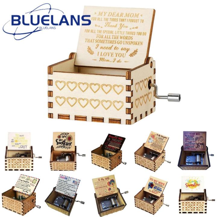 Carved Musical Box Color Painting Hand-cranked Wood Music Box | Daraz ...