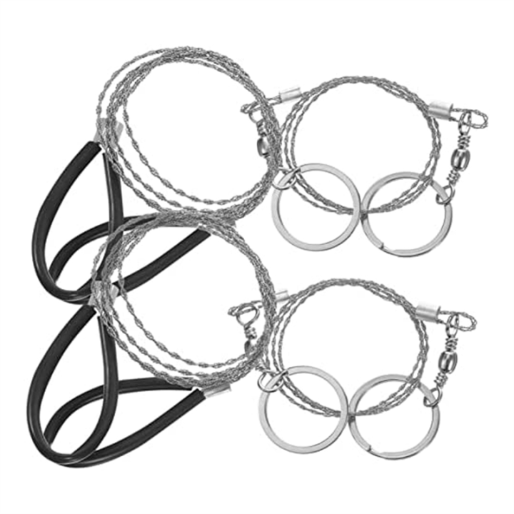 4Pcs Wire Saw Chain Garrote Wire Rope Chainsaw Survival Pocket Chainsaw ...