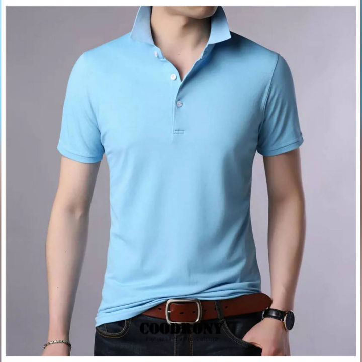 Men's Solid Color Polo Shirts - Sky Blue - Polo T Shirt | Daraz.com.bd