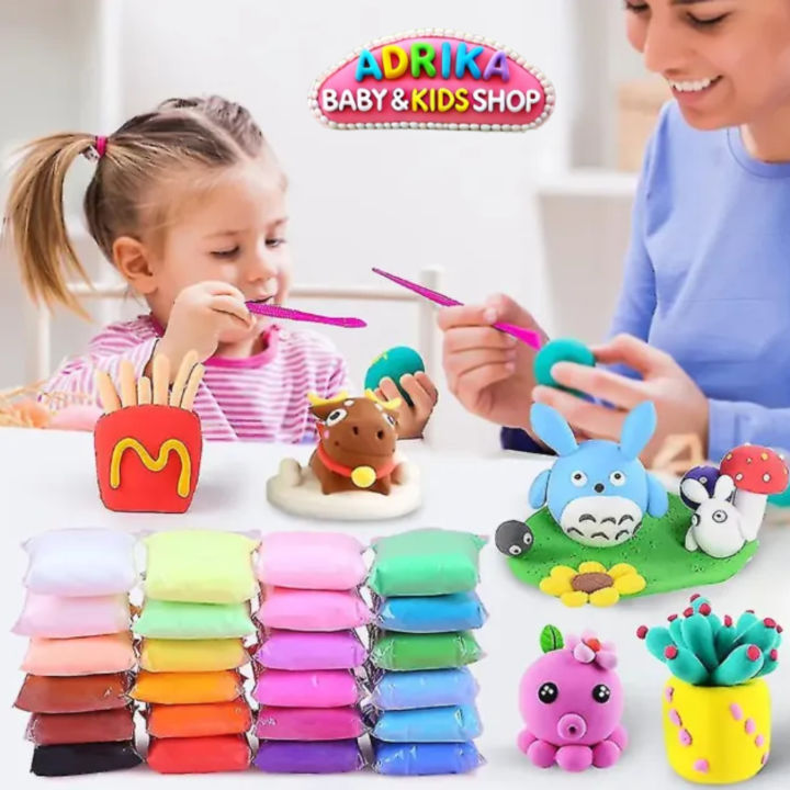 12 Colors Soft Super Light Clay Modeling Air Dry Clay For DIY Handmade ...