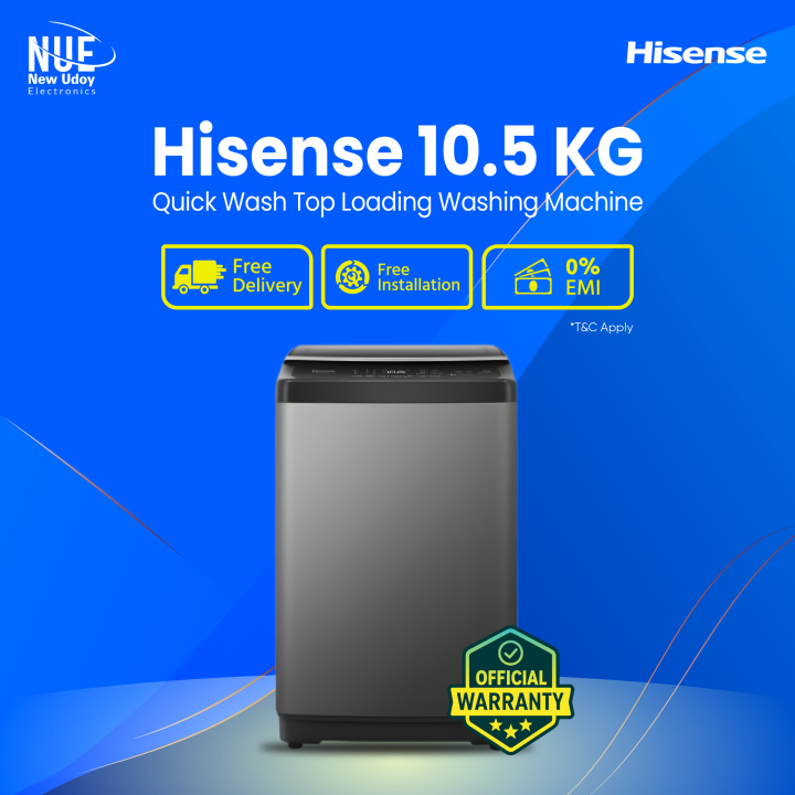 Hisense 10.5 kg Inverter Quick Wash Top Load Washing Machine WT5J1013DT ...