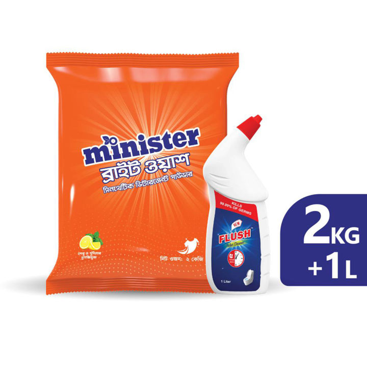Minister Bright Wash Synthetic Detergent Powder Lemon & Mint - 2 KG (1 ... Minister Bright Wash Synthetic Detergent Powder Lemon & Mint - 2 KG (1 ...