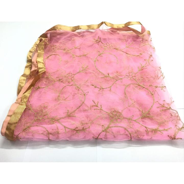 Women's Net Fabric Sequence and Zari Embroidery Dupatta (Only Orna ...