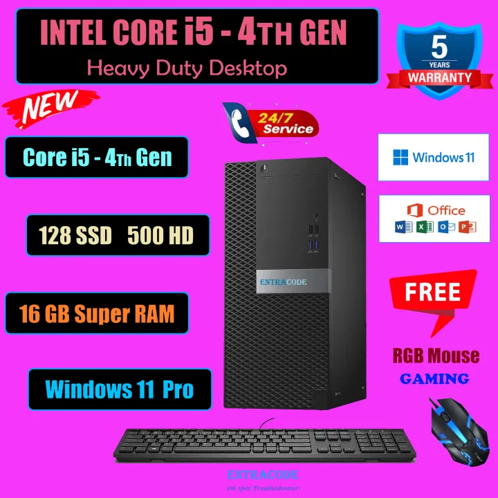 4th Gen Core i5 Desktop Computer Smooth Performance with 16GB RAM 128GB ...