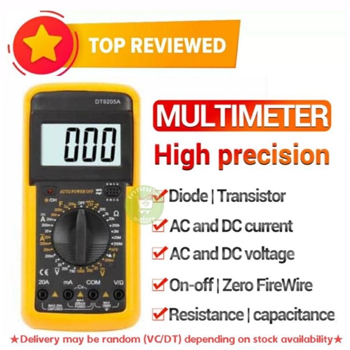 Digital multimeter volt amps register ohms tester electric voltmeter ...