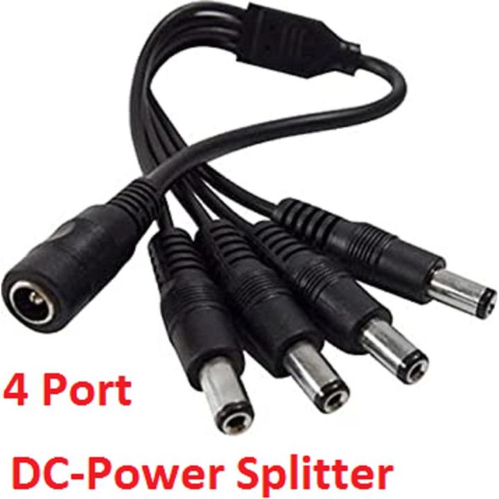 1 to 4 DC Power 4-Port Splitter Adapter Adaptor Cable with Cable ...