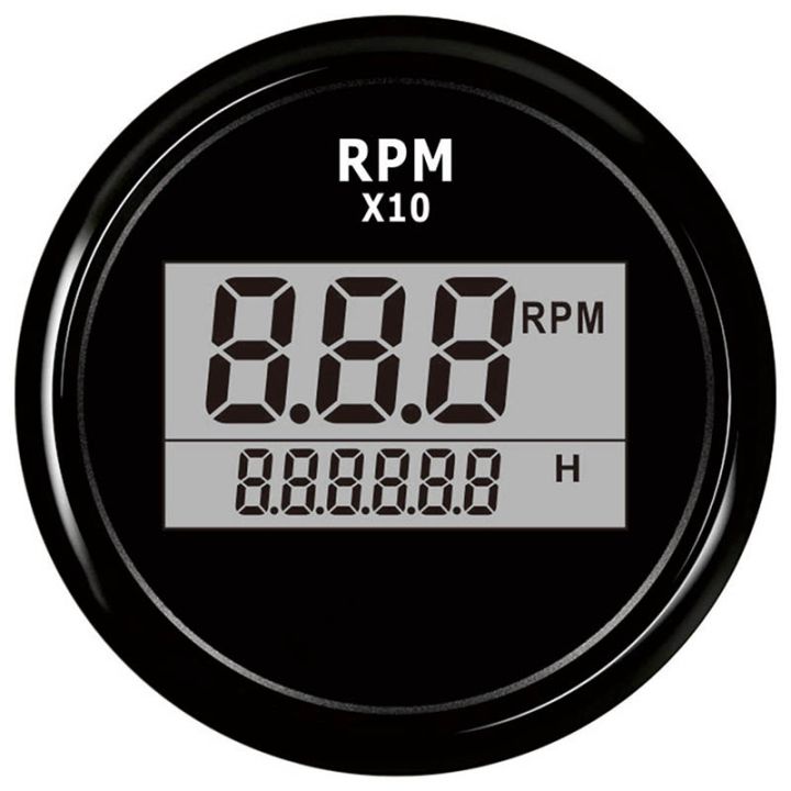 Boat LED Digital Tachometer Engine Hour Meter Marine Outboard RV RPM ...