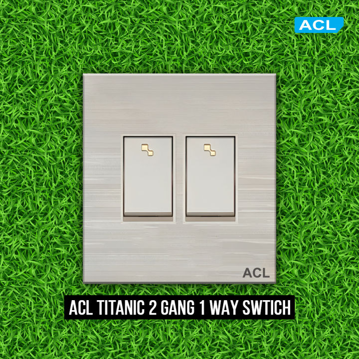 ACL Titanic 2 Gang 1 Way Wall Switch ( 10 Year Warranty) | Daraz.com.bd