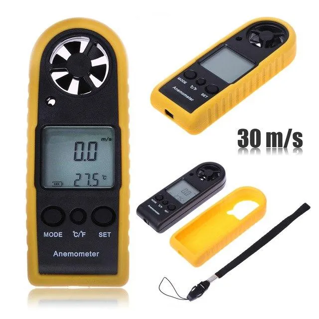 Anemometer Wind-Speed Gauge Meter LCD Handheld Airflow Windmeter ...