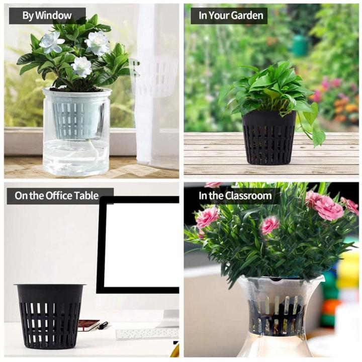 XHHDQES 90Pack 4 Inch Net Cups Slotted Mesh Wide Lip Filter Plant Net ...