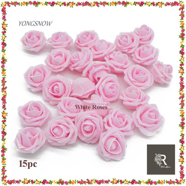 Pink PE Foam Rose Head Artificial Flower-15 pc | Daraz.com.bd