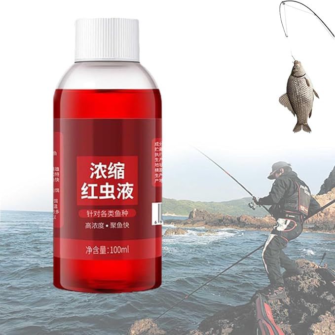 Red 40 Fishing Liquid,2024 New Red Ink Fishing,Red Worm Scent Fish ...