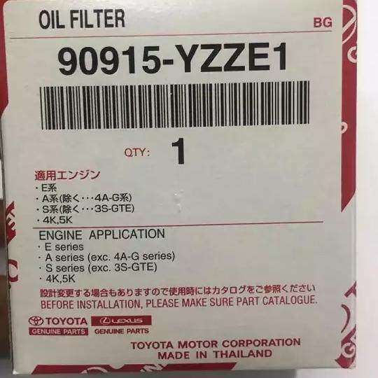 Oil Filter for Toyota Allion, Premio, Corolla 90915-TZZE1 (Made in ...