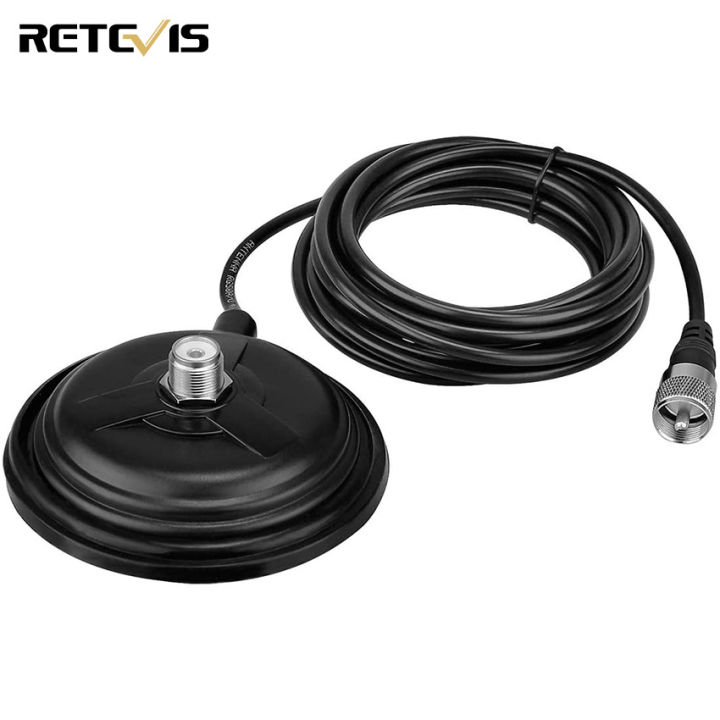 Retevis CA35 Magnetic Antenna Mount Base, 4m Coaxial Cable UHF Male ...