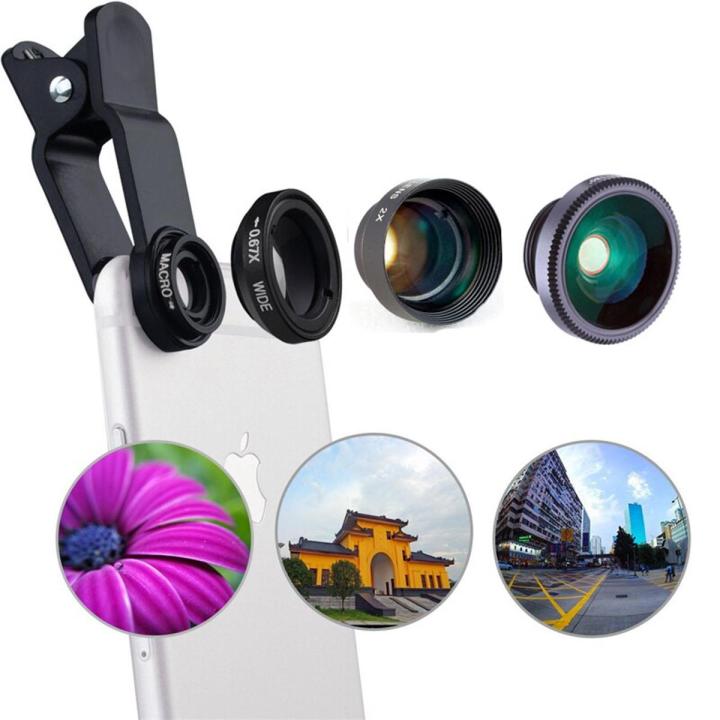 【happy one】4 in 1 camera lens 2X telephoto lens +180 Fisheye Fish eye ...
