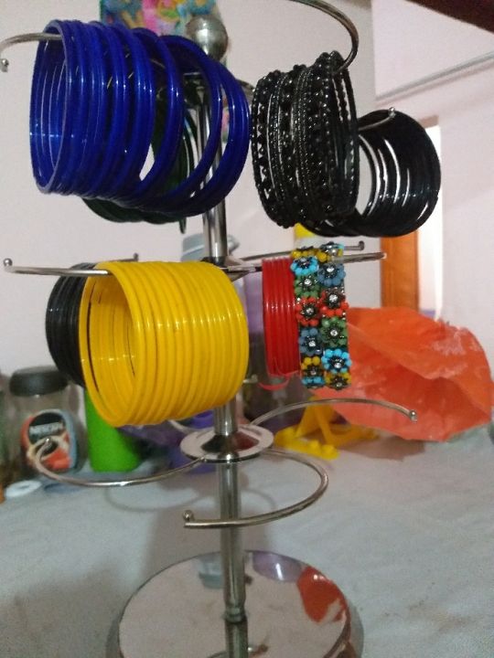 Stainless steel Churi alna Jewellery Organize bangles stand steel ...