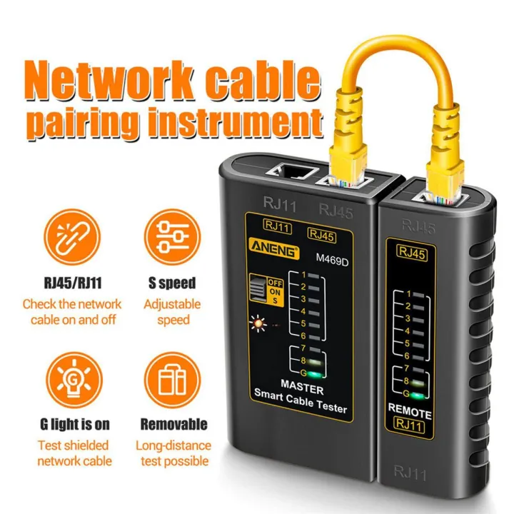 Network Cable Tester UTP Ethernet Tool RJ1145 Cat5 Cat5E Cat6 M469D ...