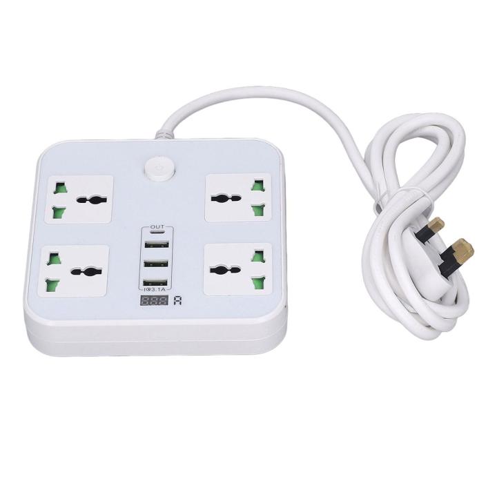 Multifunctional Power Strip, 3 USB Ports Power Outlet Strip UK Plug 110 ...