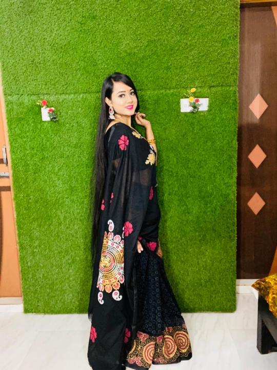Stylish and Comfortable, Half Silk Sharee For Women Dhupion Silk Block ...