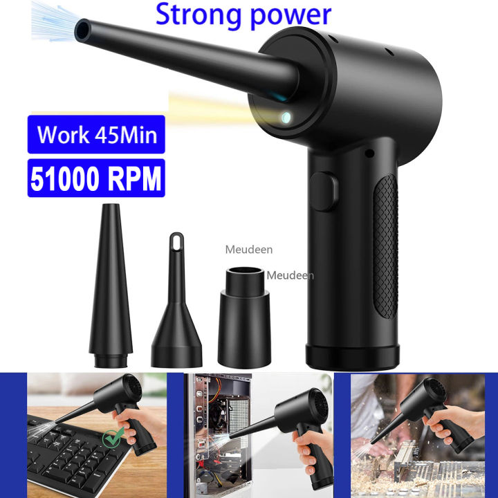 Electric Wireless Air Duster Compressed Air Blower Gun 51000RPM Type-C ...