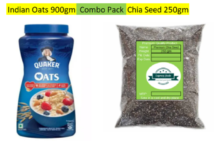 Indian Quakers Oats 900gm & Chia Seed 250gm Combo Pack | Daraz.com.bd