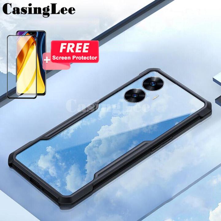 For Realme C55 Case Transparent Clear Protector Soft Frame Hard Armor ...