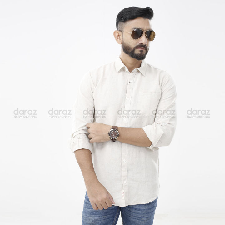 Remi Cotton Biscit Color Full Sleeve Cotton Shirt For Men (Shirt For ...