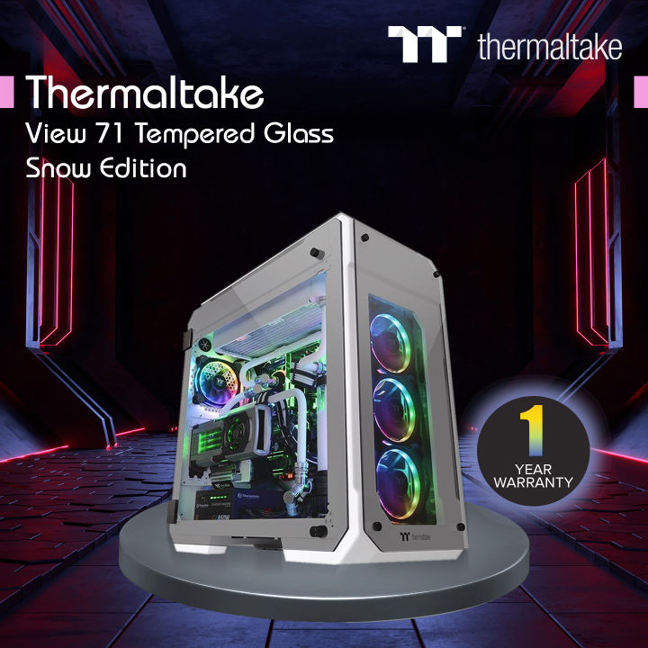 Thermaltake View 71 Tempered Glass Snow Edition Full Tower Chassis ...