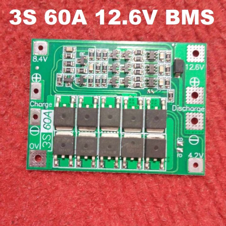 60A 3S BMS Circuit 12V 60A Protection Circuit 12V BMS 60A 11.1V 12.6V ...