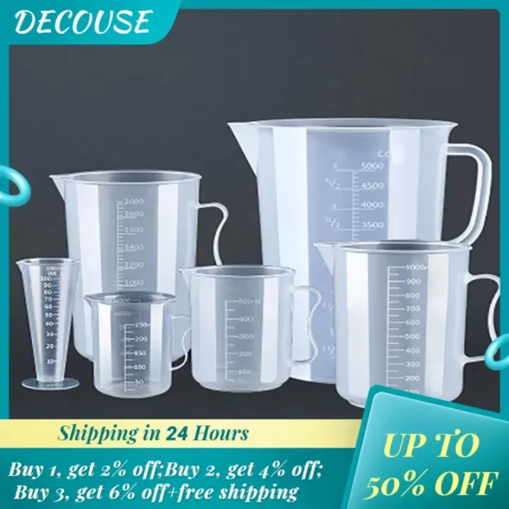 【COD】250/500/1000/2000ml Measuring Jug Plastic Beaker Transparent ...