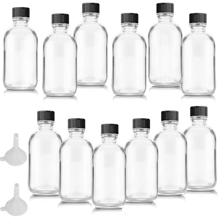 12pcs 60ml Small Clear Glass Bottle with Lid Cap Mini for Liquor Ginger ...