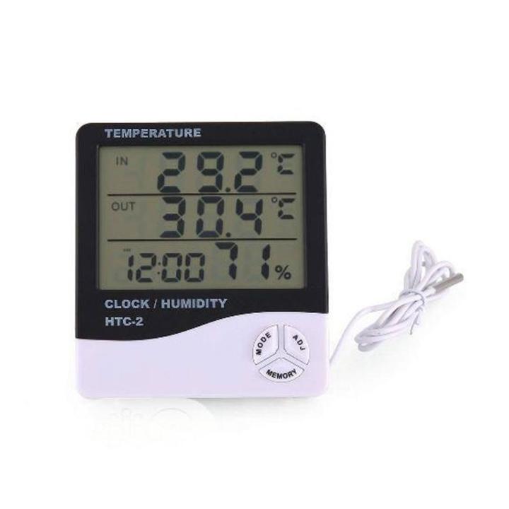Temperature Humidity Clock Meter(HTC-2) | Daraz.com.bd