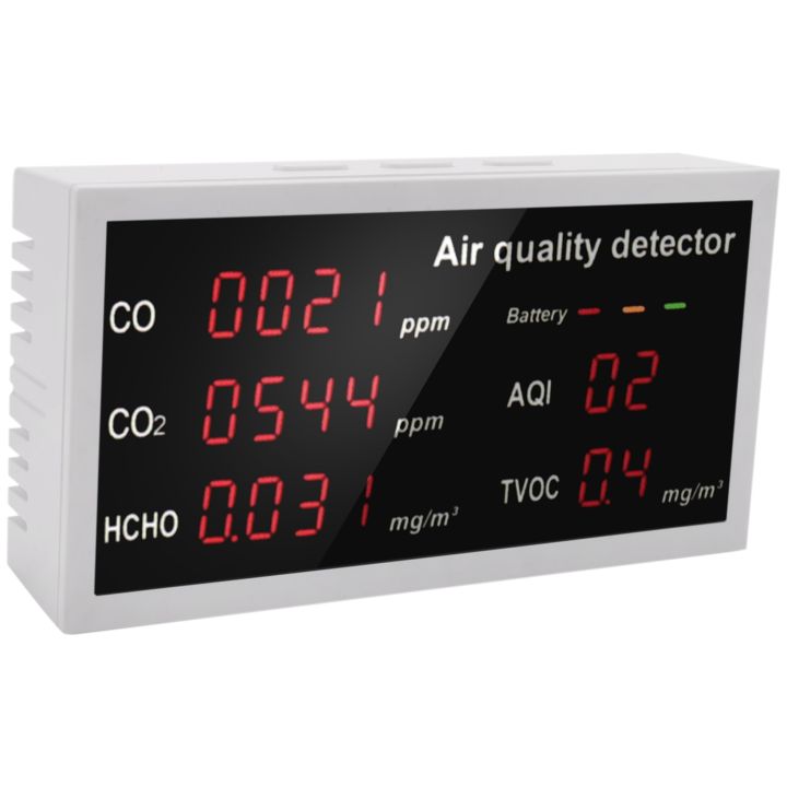 5 in 1 Multifunction Air Quality Monitor with LED Display Air Pollution ...