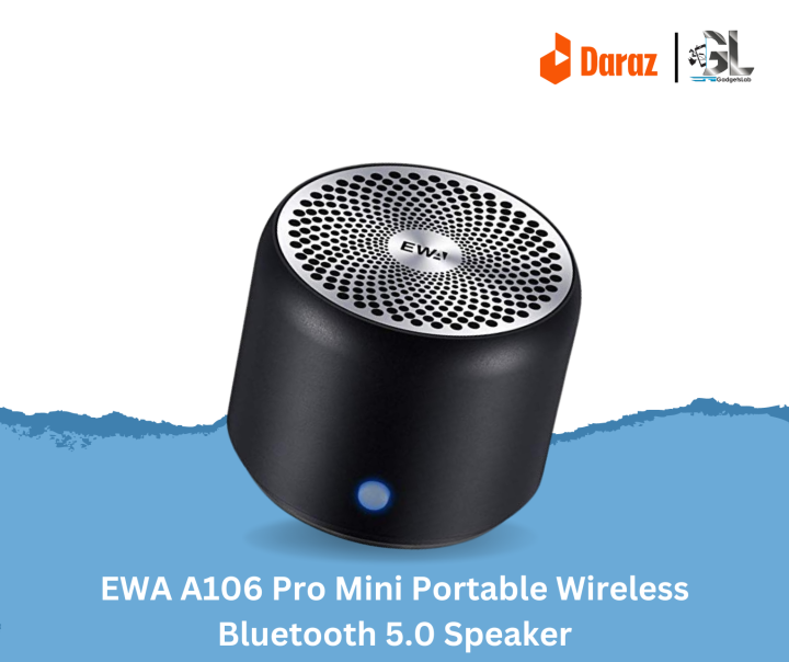 EWA A106 Pro Mini Portable Wireless Bluetooth 5.0 Speaker Custom Bass Radiator IPX7 Waterproof ...