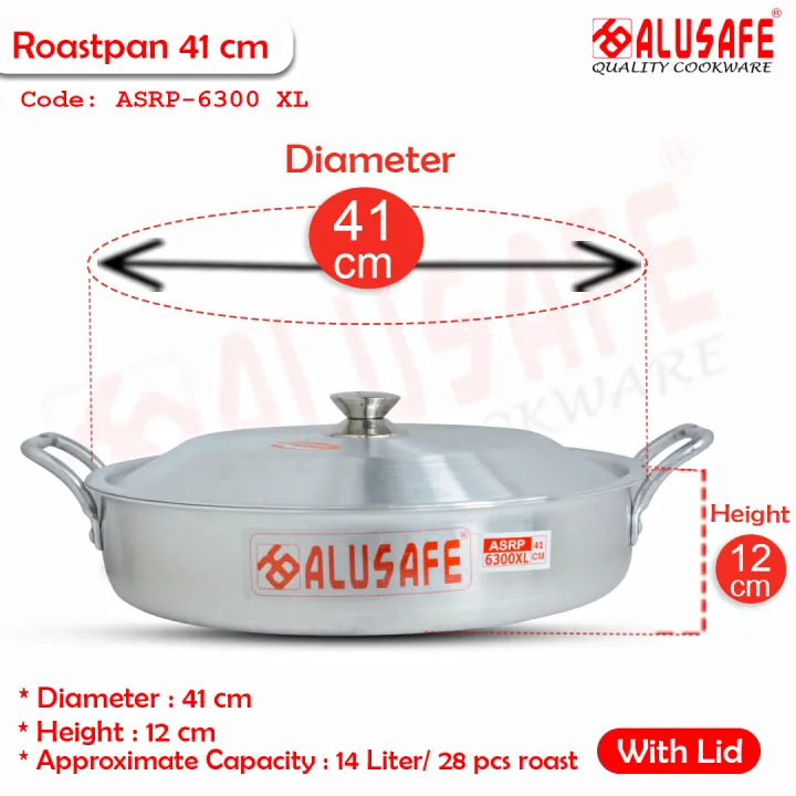 Alusafe Aluminum Roast Pan with Lid (41*12 CM) | Daraz.com.bd