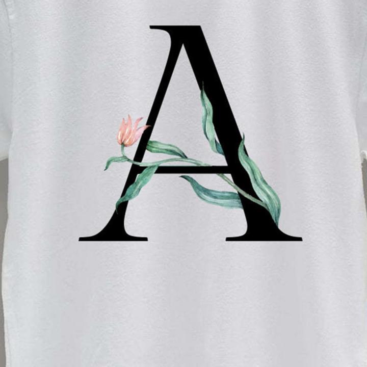 White Synthetic Alphabet T-Shirt A To Z For Men - Genji - T Shirt For ...